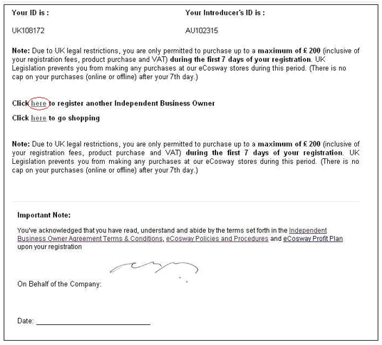 eCosway Independent Business Owner (IBO) Online Registration Guide